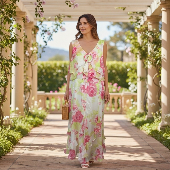 Jacques Vert | Dresses | Jacques Vert Ruby Rose Floral Whimsical ...
